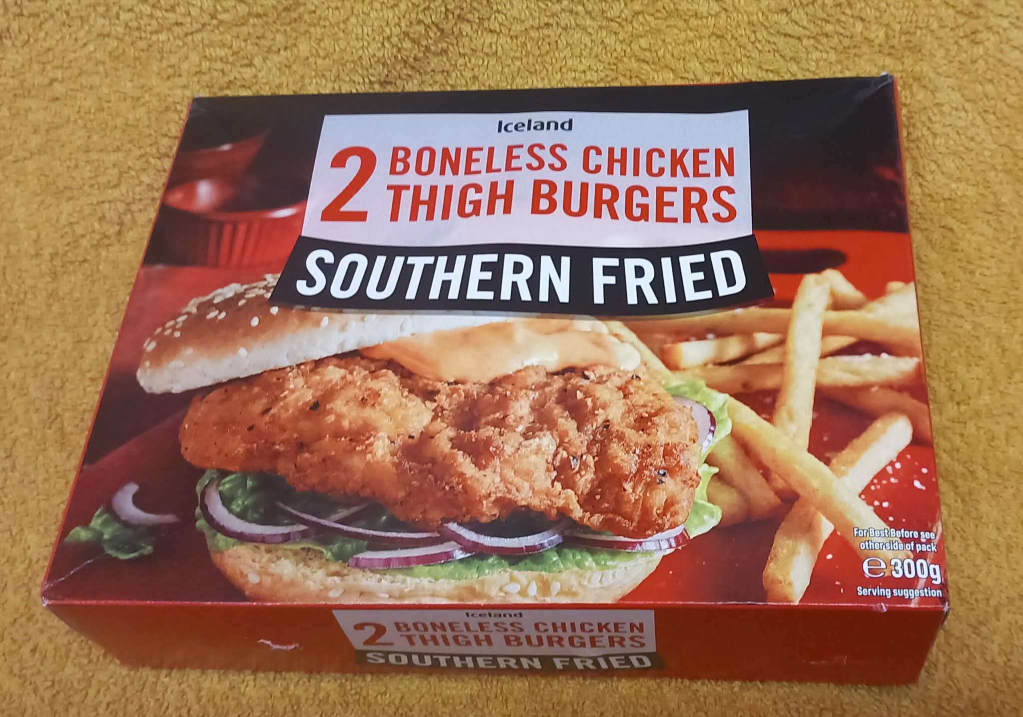 Review Iceland 2 Boneless Chicken Thigh Burgers Southern Fried in Air ...