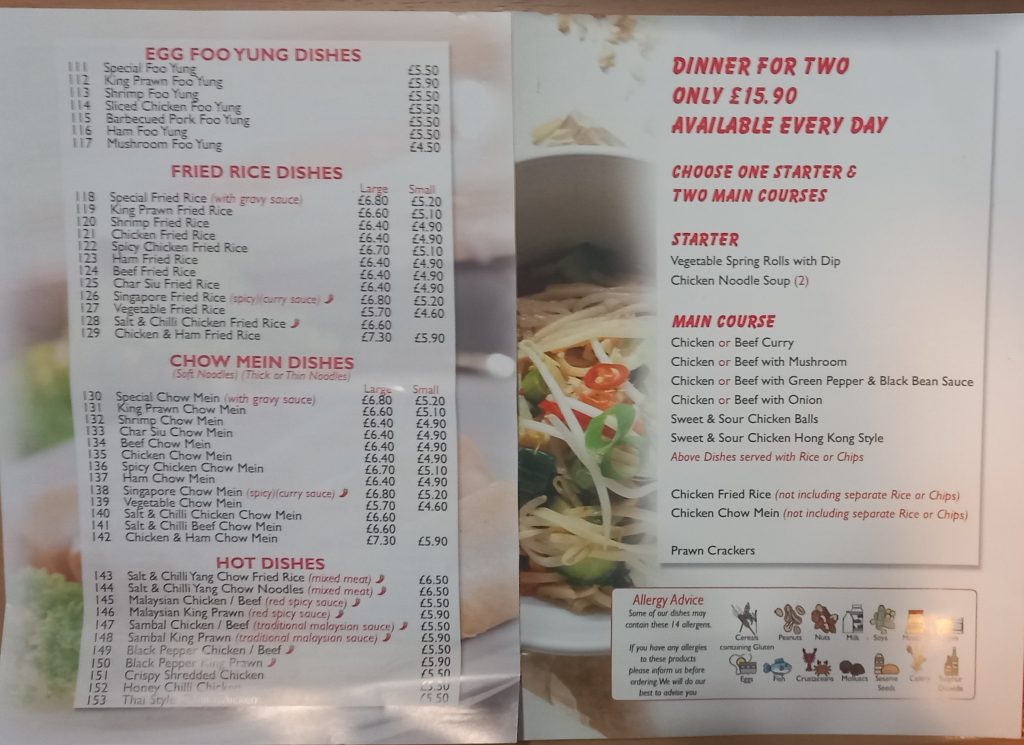 Sun Do Menu Delicious No.1 Chinese Takeaway Airdrie - No Cooker Cook ...