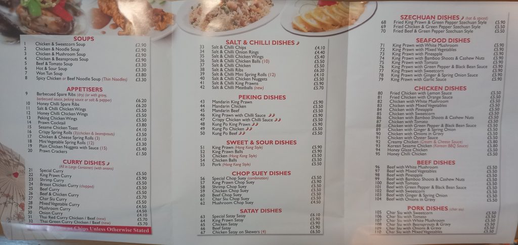 Sun Do Menu Delicious No.1 Chinese Takeaway Airdrie - No Cooker Cook ...