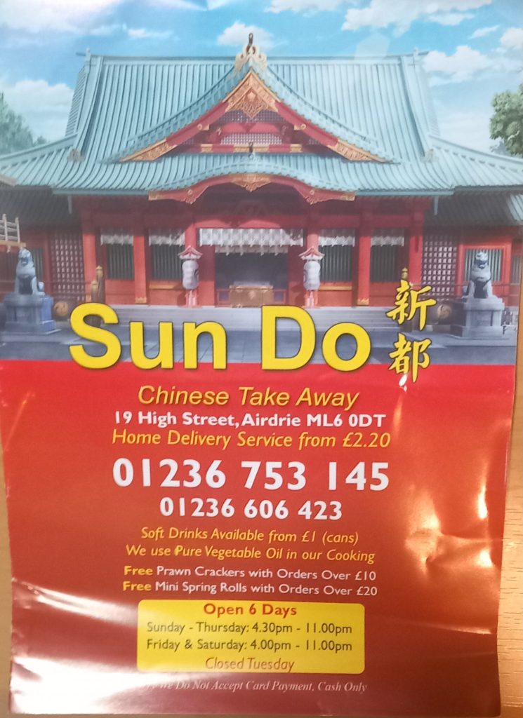 Sun Do Menu Delicious No.1 Chinese Takeaway Airdrie - No Cooker Cook ...